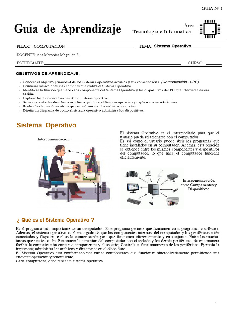 Guia Sistema Operativo | PDF | Sistema operativo | Hardware de la computadora