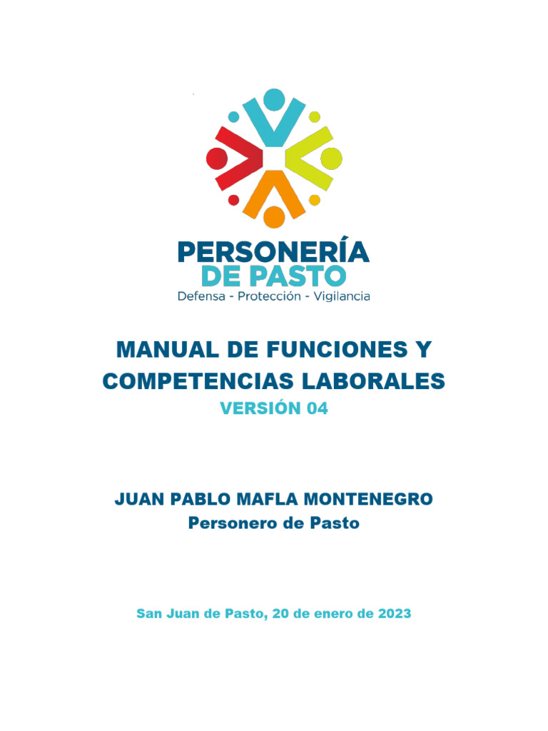 Manual de Funciones y Competencias Laborales | PDF | Derecho laboral ...