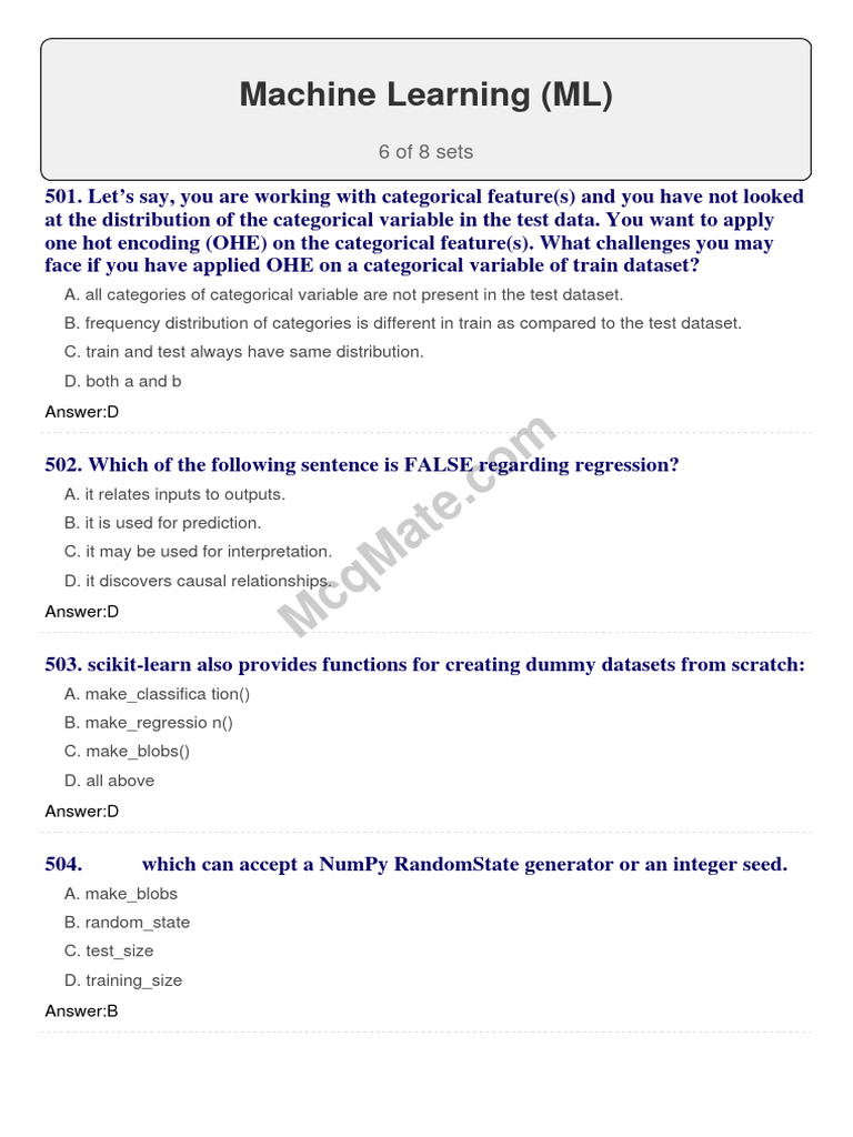 Machine-Learning Set 6 | PDF | Support Vector Machine | Linear Regression