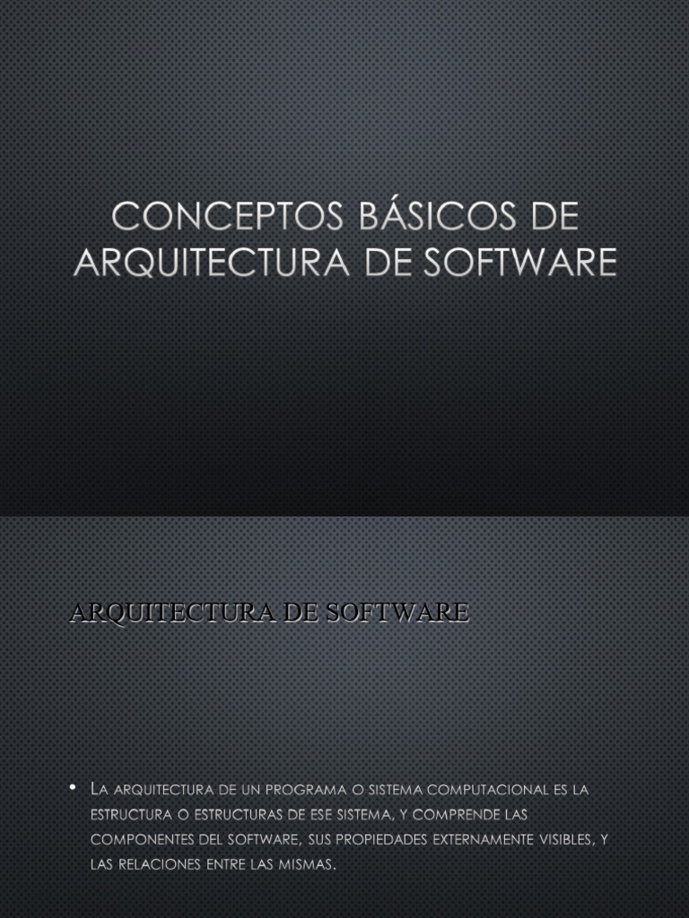 01.Conceptos_Basicos_de_Arquitectura_de_Software(2) | PDF