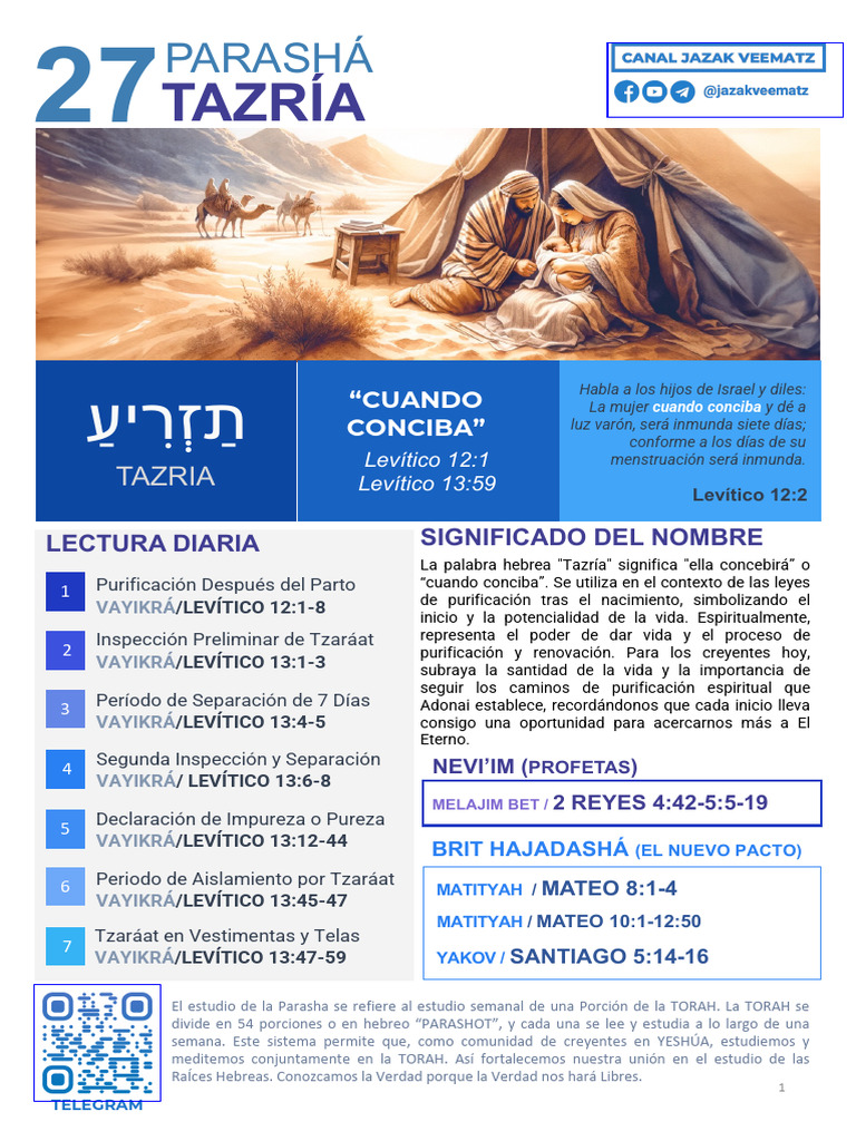 27 Parashat Tazría 2023-2024 | PDF | Libro de levítico | Cristo (título)