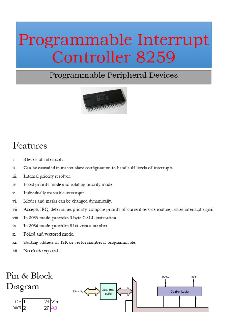 8259 Programmable Interrupt Controller Overview | PDF | Computer ...