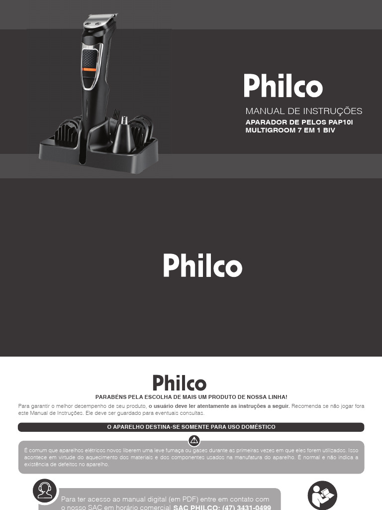 Manual Aparador Pap101 056303023 Philco | PDF | Pressão | Tomadas elétricas