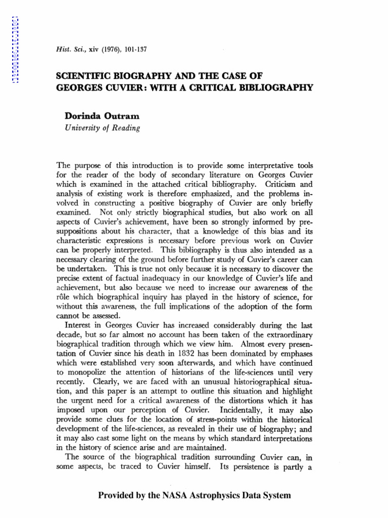 26.Cuvier 1976 Scientific Biography | PDF | Science | Cognition