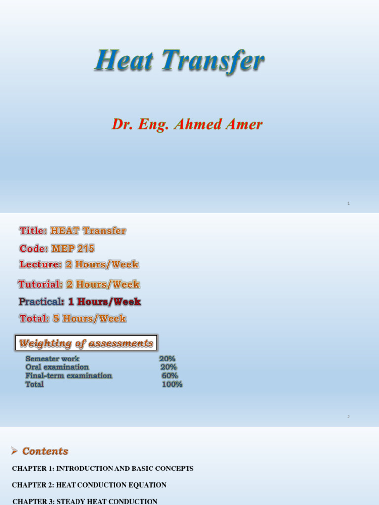Heat Transfer Slides | Download Free PDF | Thermal Conduction | Heat