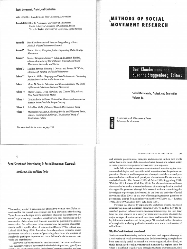 Semi-Structured Interviewing in Social Movement Research | PDF ...