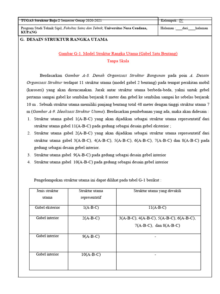 G. Desain Struktur Rangka Utama | PDF