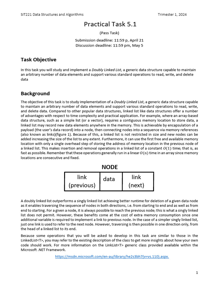 SIT221-Practical Task 5.1P | PDF | Parameter (Computer Programming ...