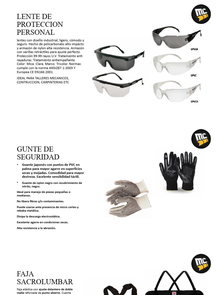 CATALOGO DE EQUIPO PERSONAL | PDF