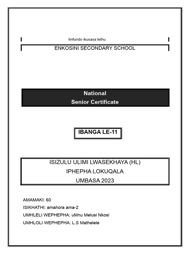 IPHEPHA LWESIZULU (In Progress) | PDF