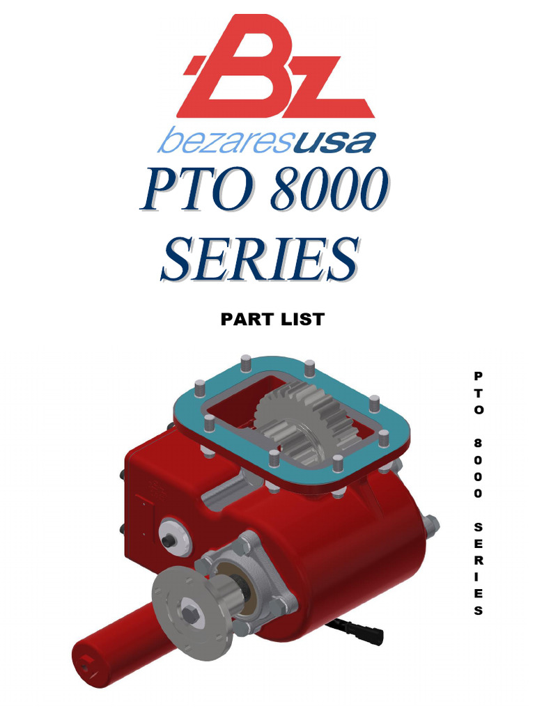 Bezares PTO 8000 Series Parts List | PDF | Washer (Hardware ...