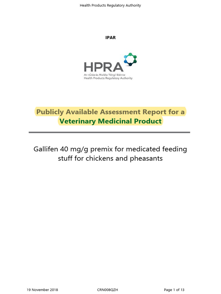 01 HPRA 1 MG Dosis Aves | PDF | Shelf Life | Dose (Biochemistry)