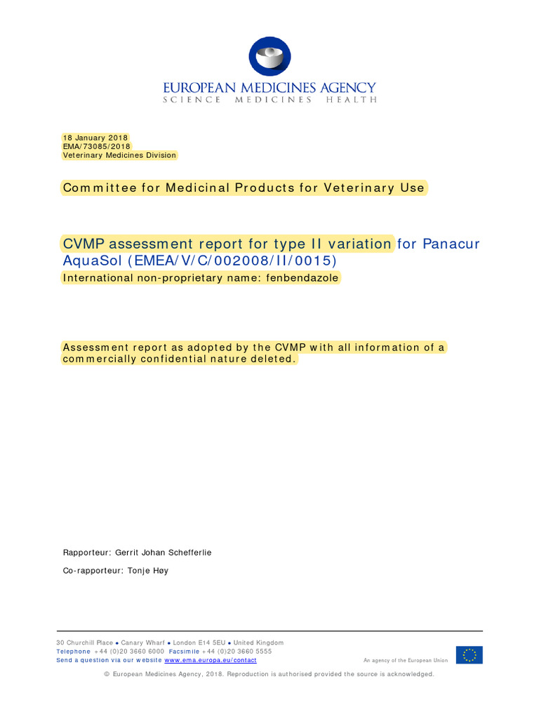 03 CVMP Assessment Report For Type II Variation | PDF | Dose ...
