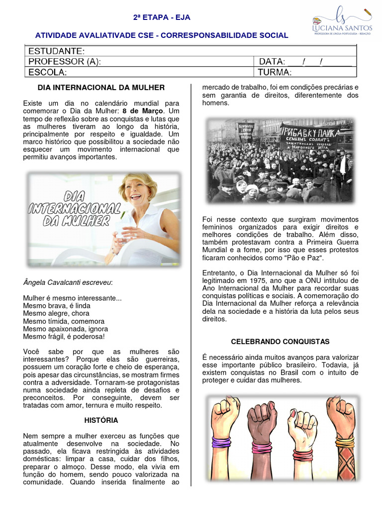 Atividade - Cse - 2 Etapa | PDF | Amor | Sociedade