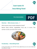 Sensory Vocabulary for Food Descriptions | PDF