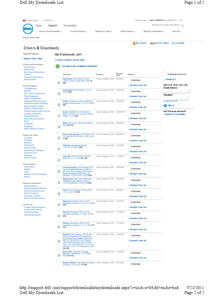 Dell Drivers List | PDF | Dell | Desktop Computer