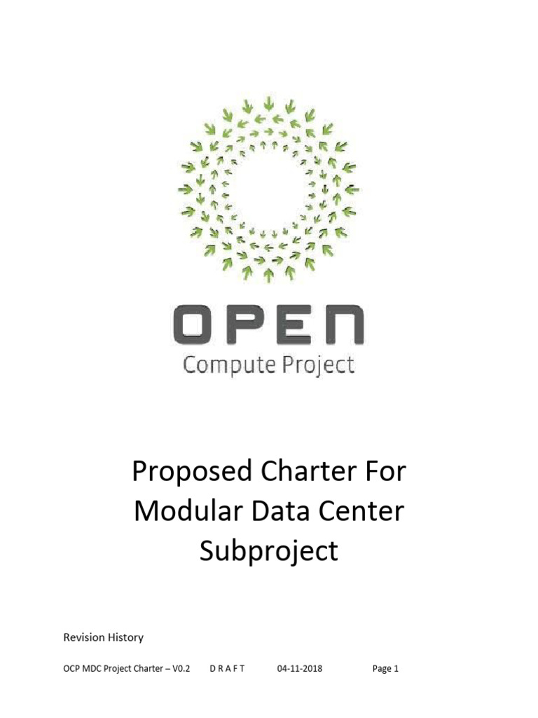 OCP-DCF-Modular DC-Project Charter-V0.2 | PDF | Data Center | Computer ...