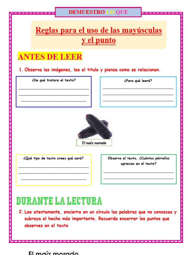 Reglas para El Uso de Las Mayúsculas y El Punto | PDF | Maíz