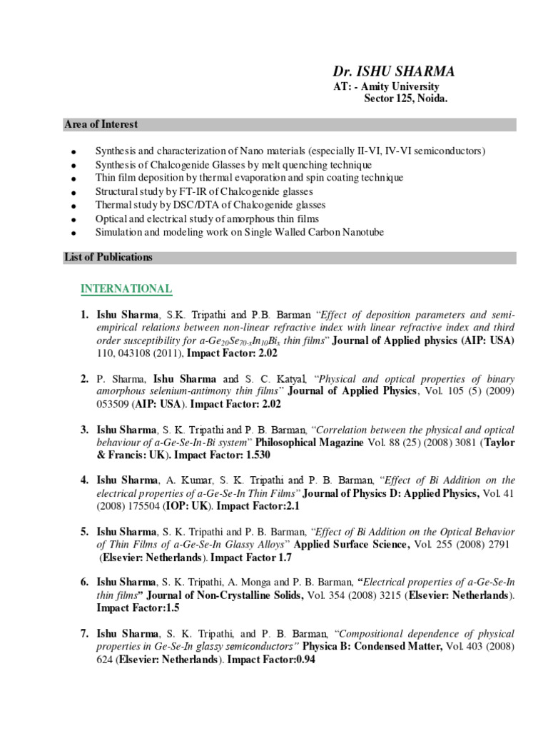 Ishu Sharma | PDF | Thin Film | Amorphous Solid