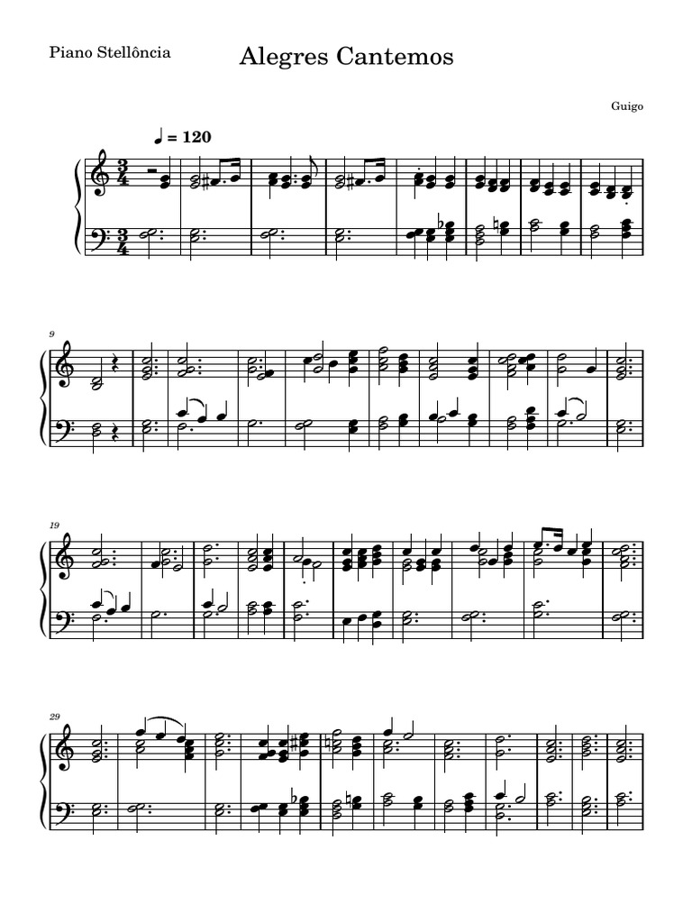 Alegres Cantemos: Piano Stellôncia | PDF