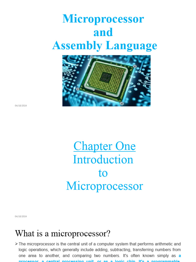 Microprocessor Chapter One | PDF | Central Processing Unit | Input/Output