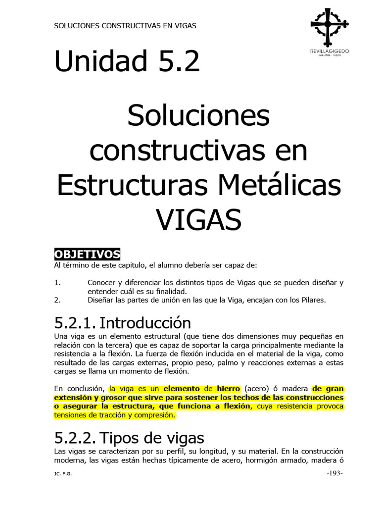 Unidad 5.2(Subrayada) - Vigas | PDF | Braguero | Viga (Estructura)