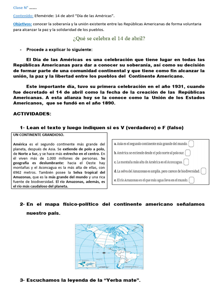 Día de las Américas: Celebración y Leyenda | PDF | Américas
