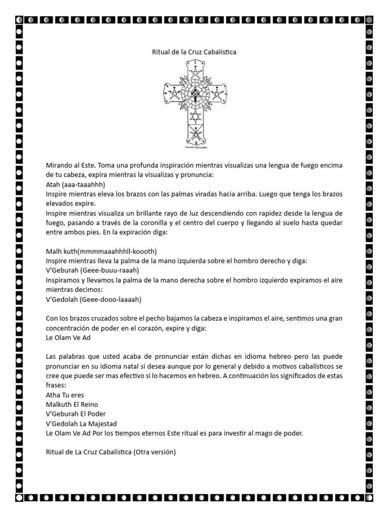 Ritual de la Cruz Cabalística | PDF | Tetragrammaton | Kábala