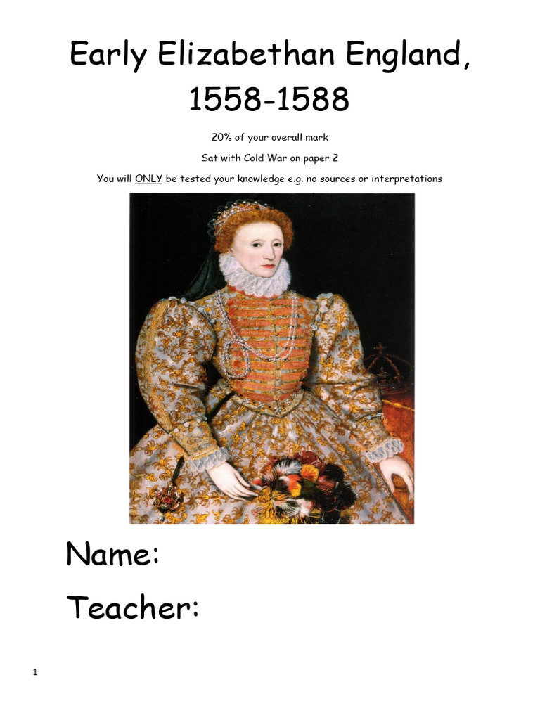 Early Elizabethan England Revision Guide | PDF | Mary, Queen Of Scots ...