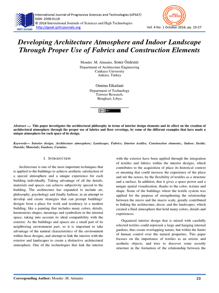 Developing Architecture Atmosphere and Indoor Landscape Through Proper ...