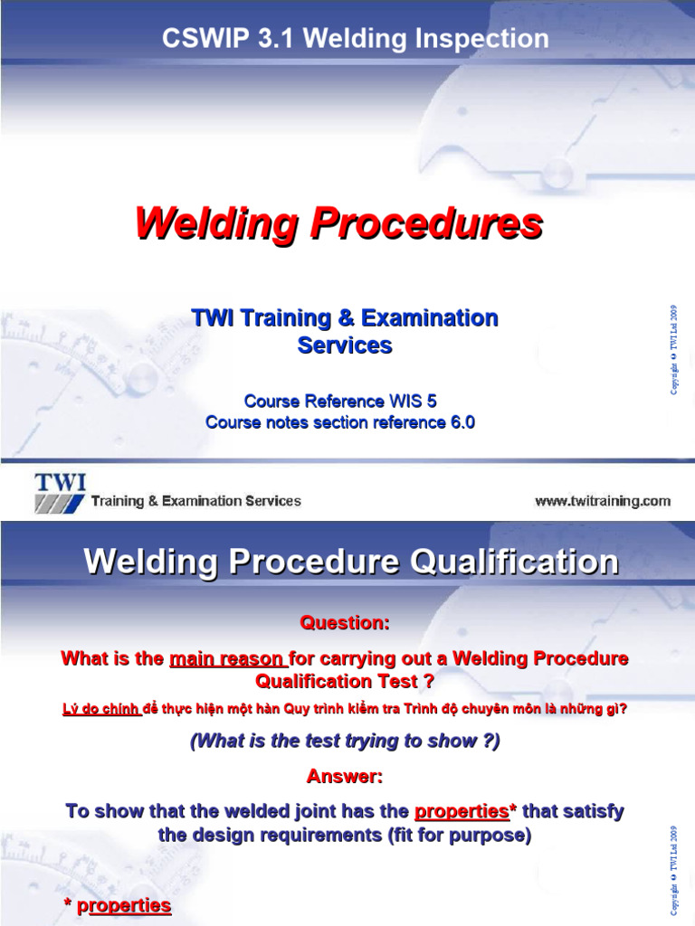 6.0 Weld Procedure Qualifications Specification and Welder ...