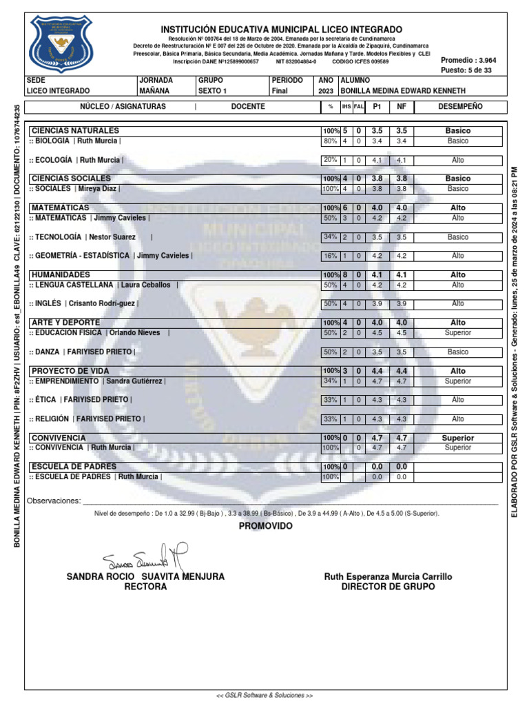 SEXTO 1 | PDF | Etapas educativas