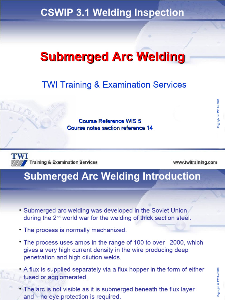 Submerged Arc Welding | PDF | Welding | Construction