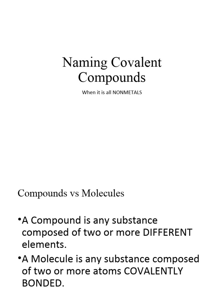 6-Naming-Covalent-Compounds | PDF | Chemical Compounds | Chemical Bond