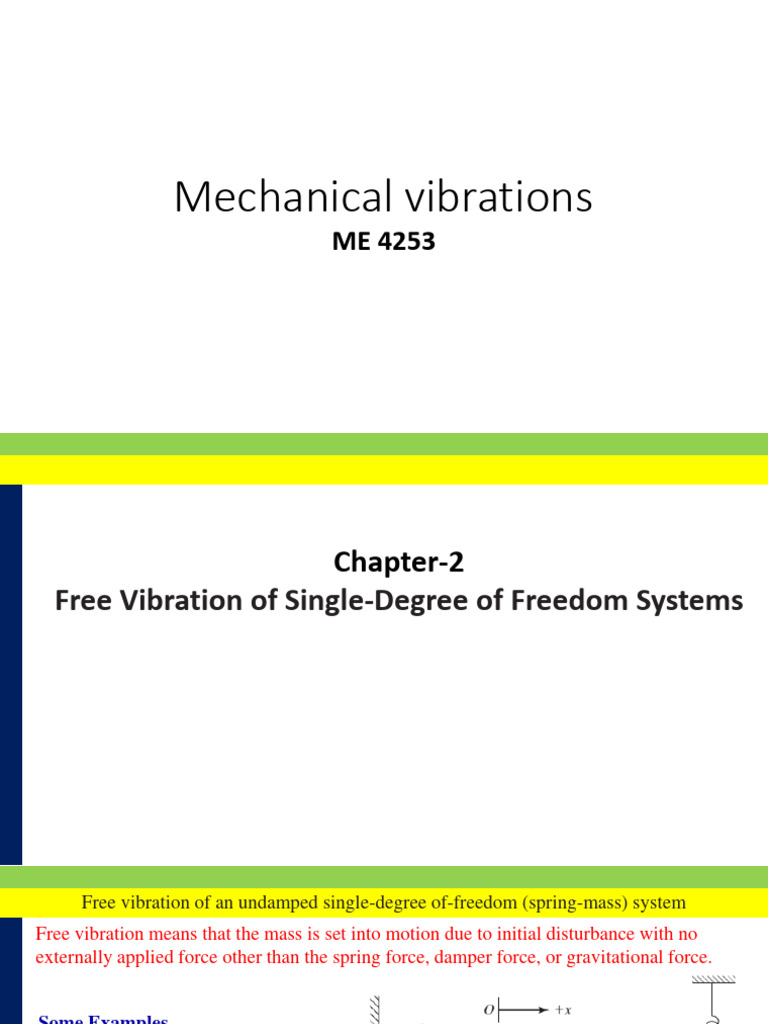 Chapter-2 - Free UnDamped Vibrations | PDF | Force | Oscillation