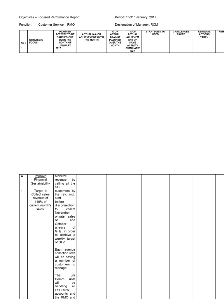 Monthly Plan January 2017 | PDF | Business | Economies