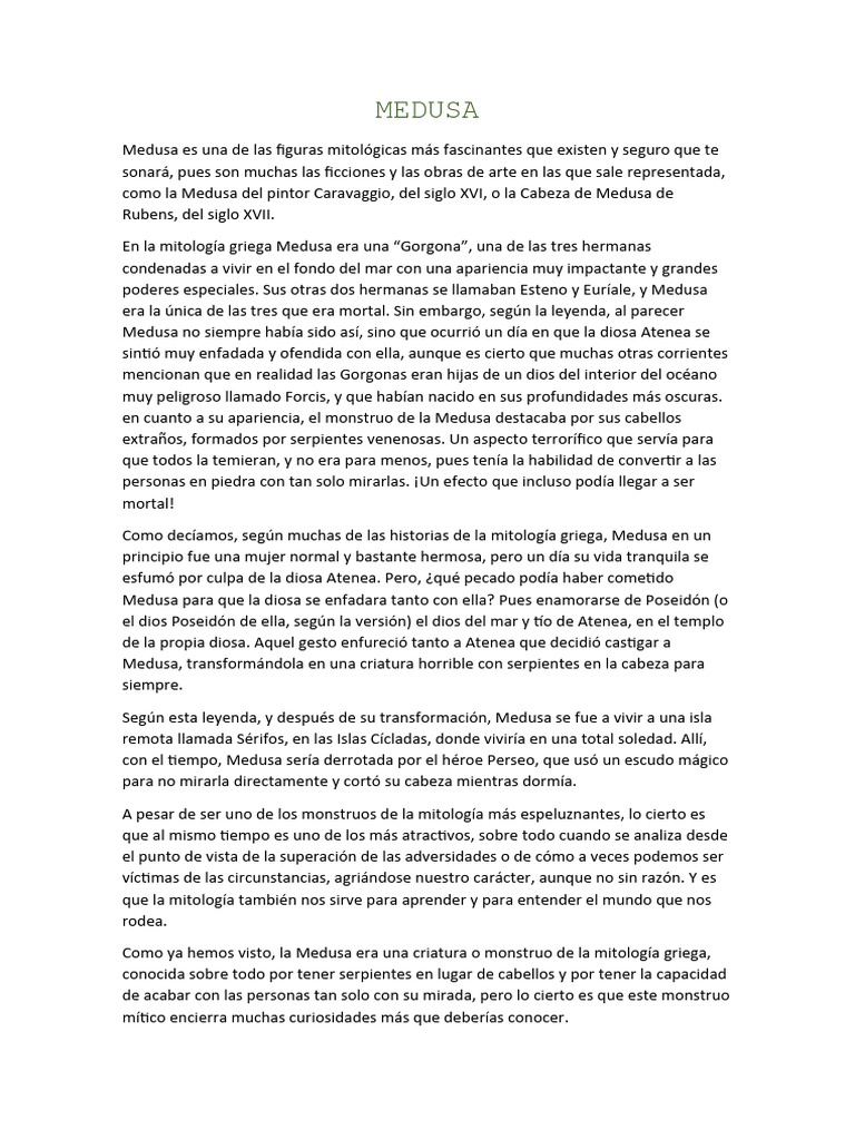 MEDUSA | Descargar gratis PDF | Medusa