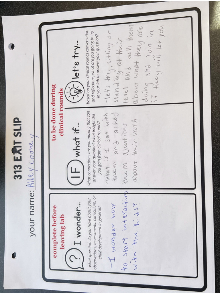 Edt 313 Exit Slip | PDF