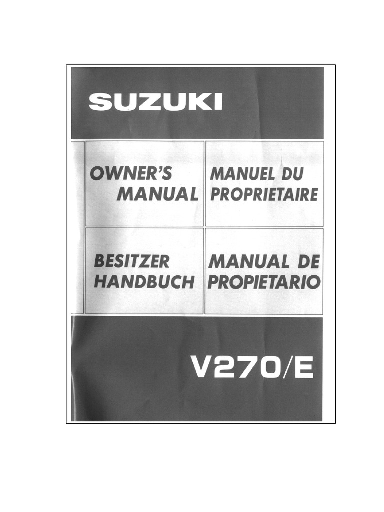 Manual de Operación Suzuki V270 | PDF | Gasolina | Etanol