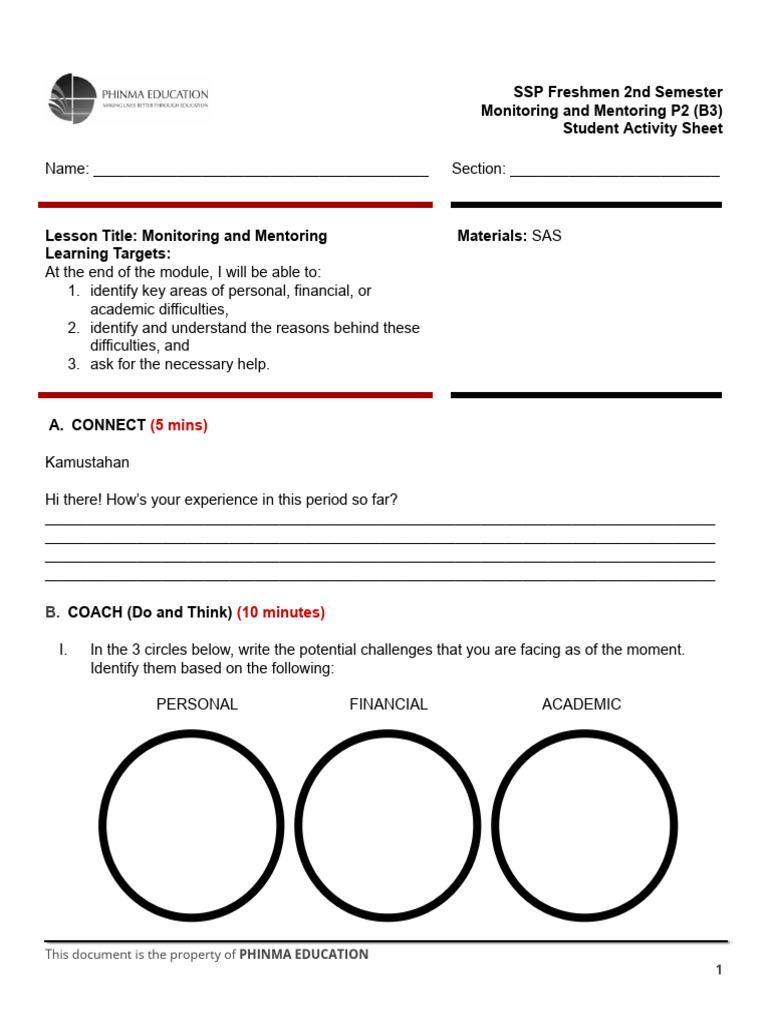 Monitoring and Mentoring for Freshmen | PDF | Career & Growth | Business
