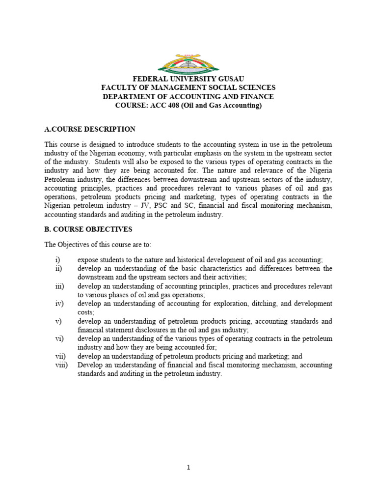 Acc 408 Oil and Gas Accounting | PDF | Rock (Geology) | Petroleum