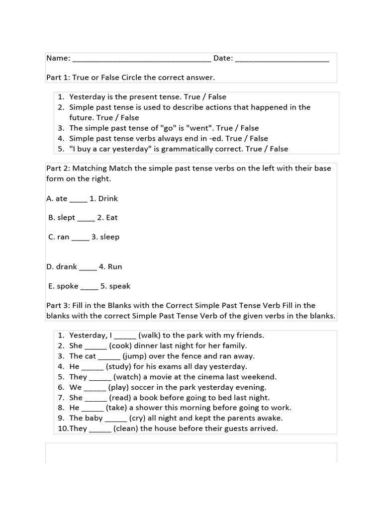 simple past n reported speech | PDF | Grammatical Tense | Verb