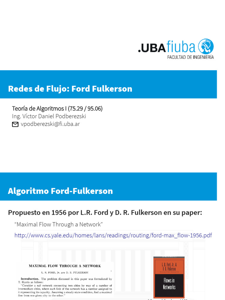 Algoritmo Ford-Fulkerson en Redes de Flujo | PDF | Algoritmos ...