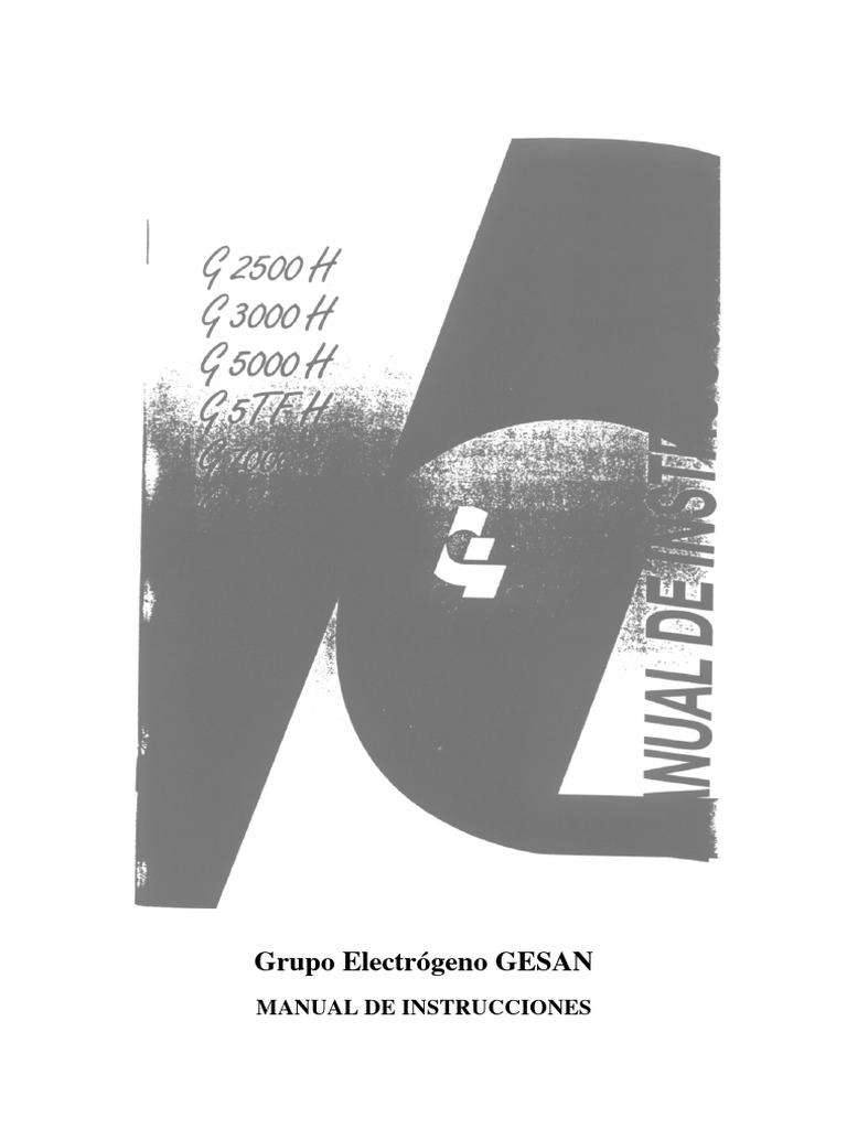 Manual de Uso Grupo Electrógeno GESAN | PDF | Corriente eléctrica ...