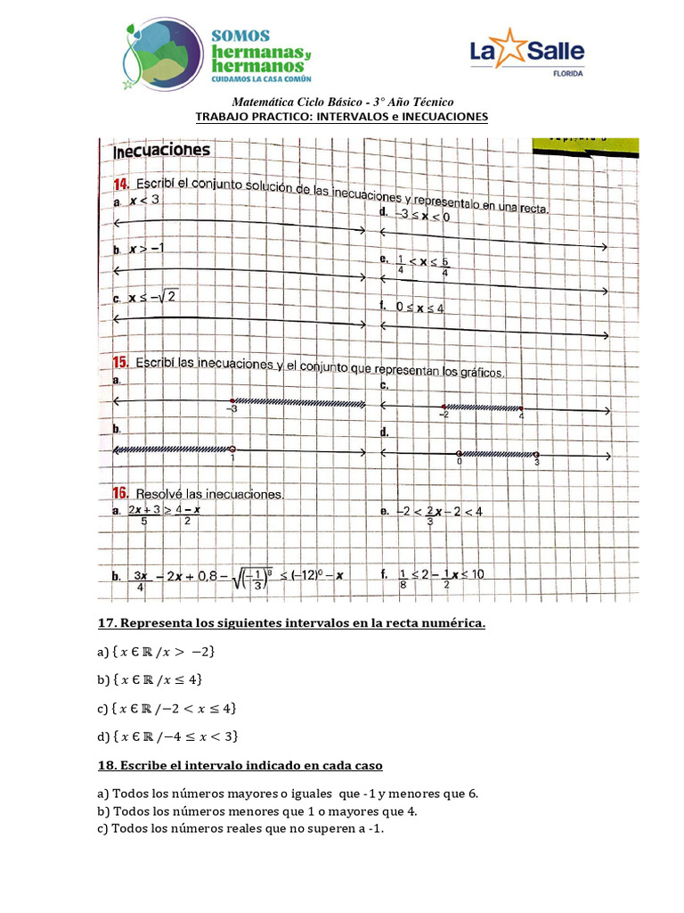 TP INTERVALOS e INECUACIONES | PDF