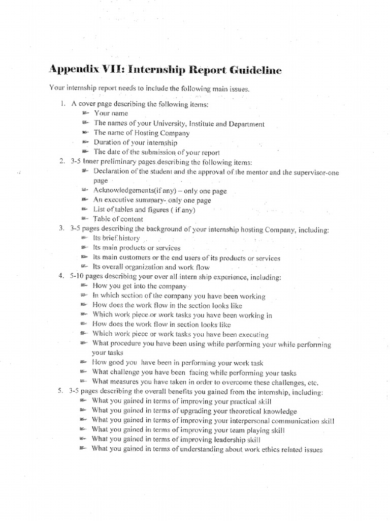 Internship Report Guideline | PDF
