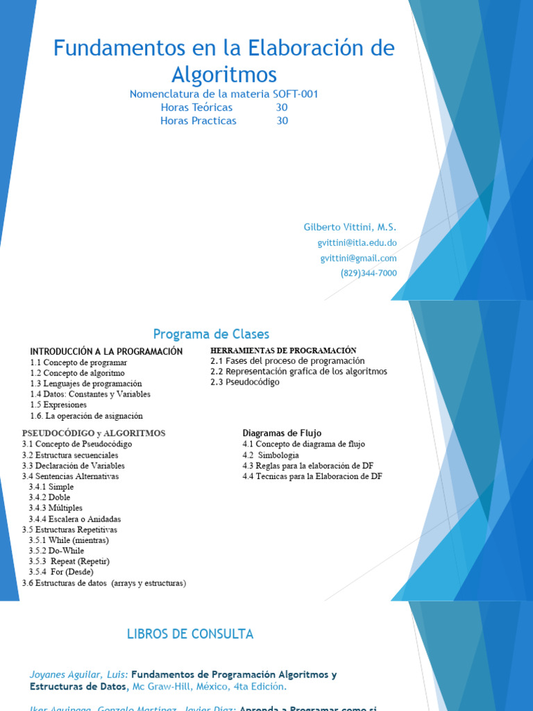 PRESENTACION DE CLASE | PDF | Algoritmos | Programación de computadoras