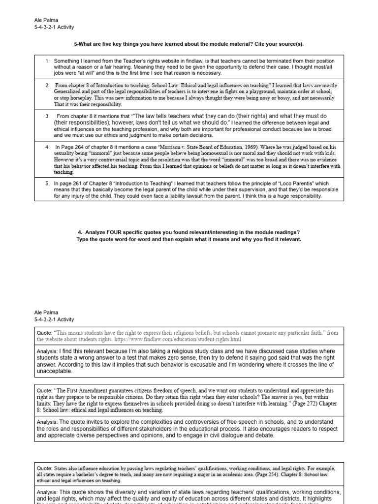 5-4-3-2-1 Ale Palma Activity | Download Free PDF | Teachers ...