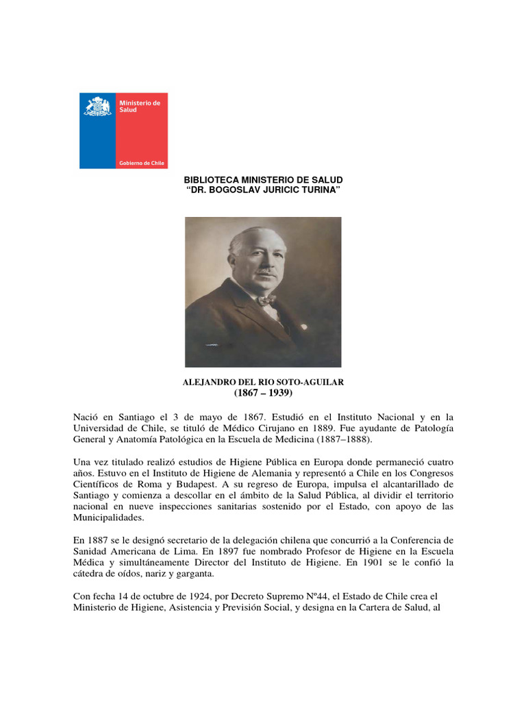 Biografia-Dr-Alejandro-del-Rio-Soto-Aguilar | PDF | Chile | Ministerio ...