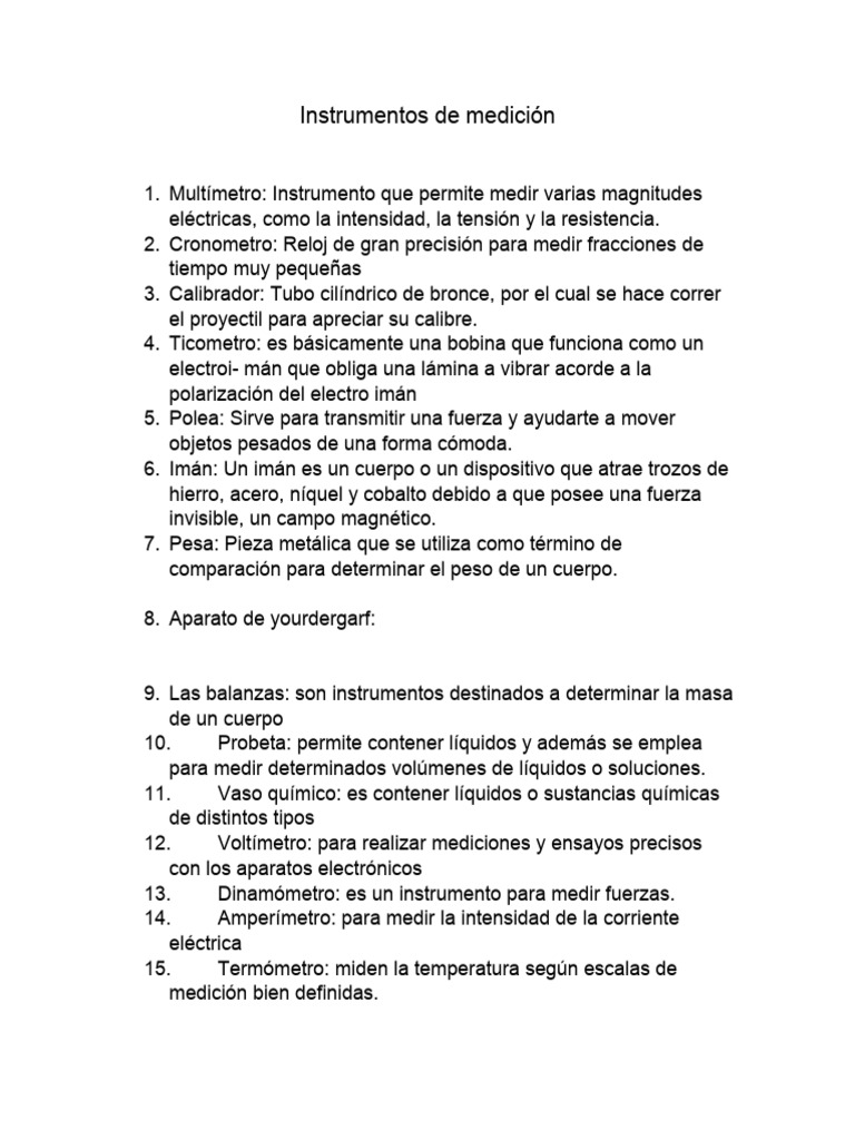 Instrumentos de medición | PDF